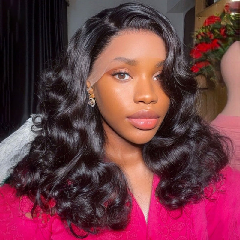 Messy Body Wavy Full Frontal 13x4 Lace Peruvian Human Hair Wig – ANNE ...